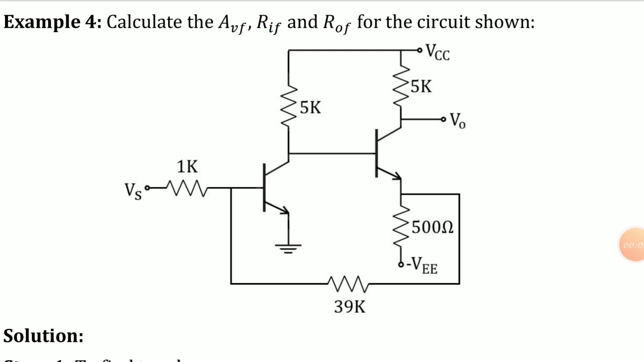 Feedback Amplifier Numerical Example 4