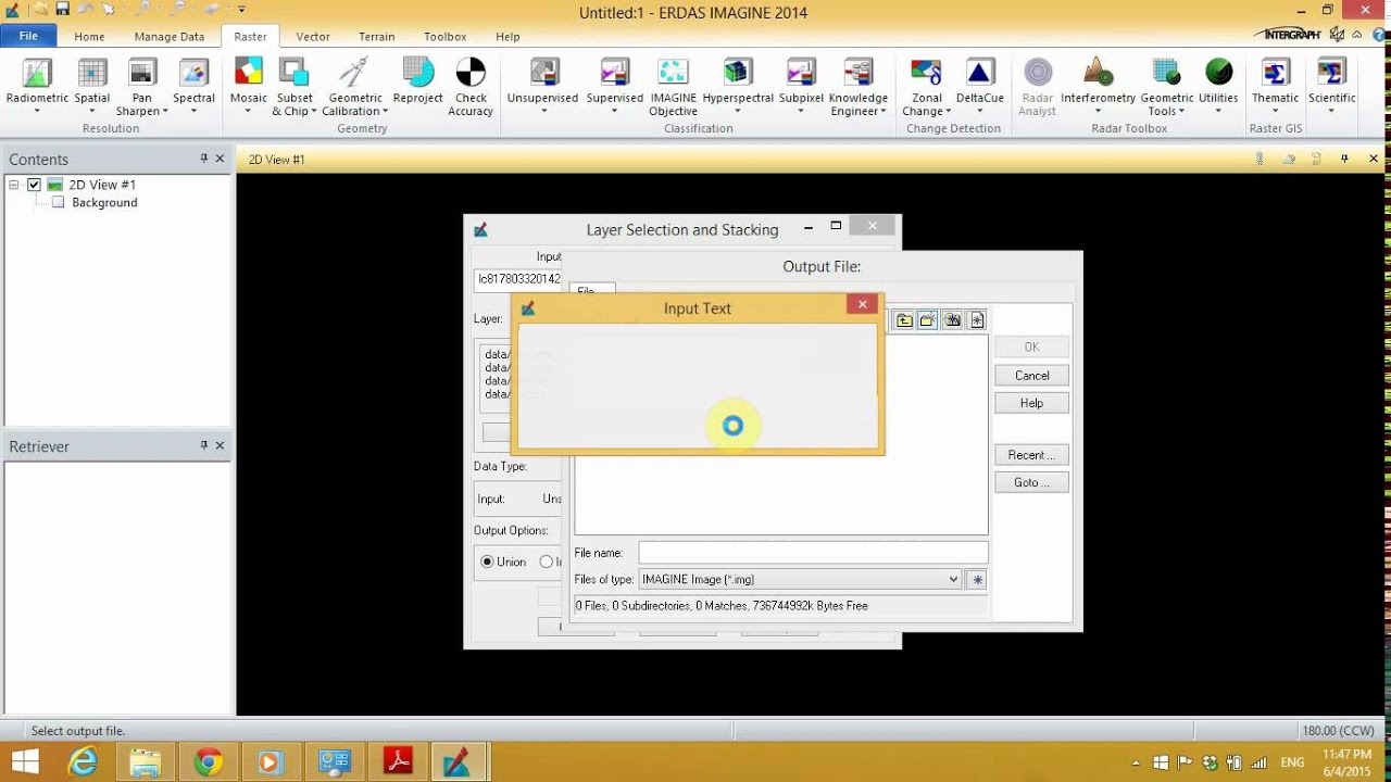 Creating a layer stack in ERDAS Imagine 2014