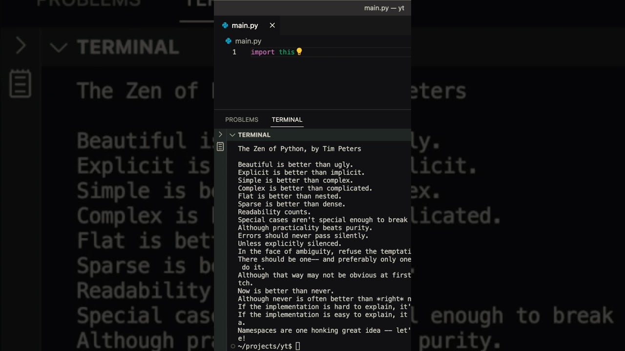 python easter egg “import this”