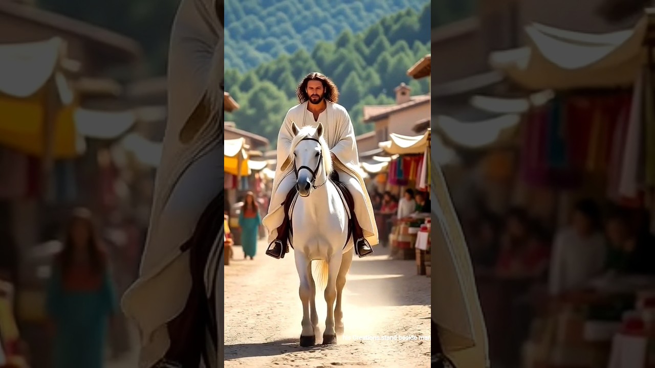 Jesus and the White Horse 🕊️ | A Miracle of Love & Peace #ai #animation #shorts