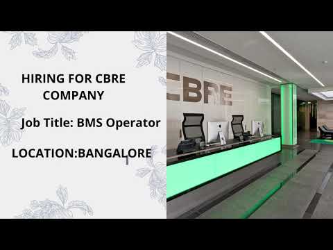 HIRING FOR CBRE COMPANY||BANGALORE JOBS||DIPLOMA JOBS||BMS OPERATOR JOBS||FREE JOBS