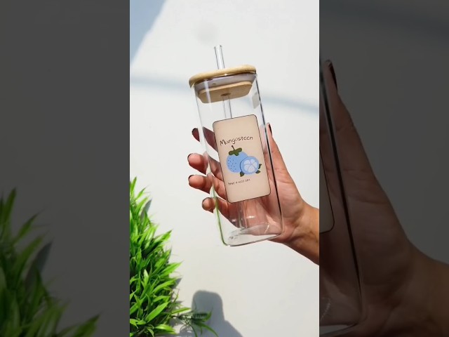 Sipper Glass Straw Mugs - Glass Water Tumbler Lid Straw Coffee Sipper ...