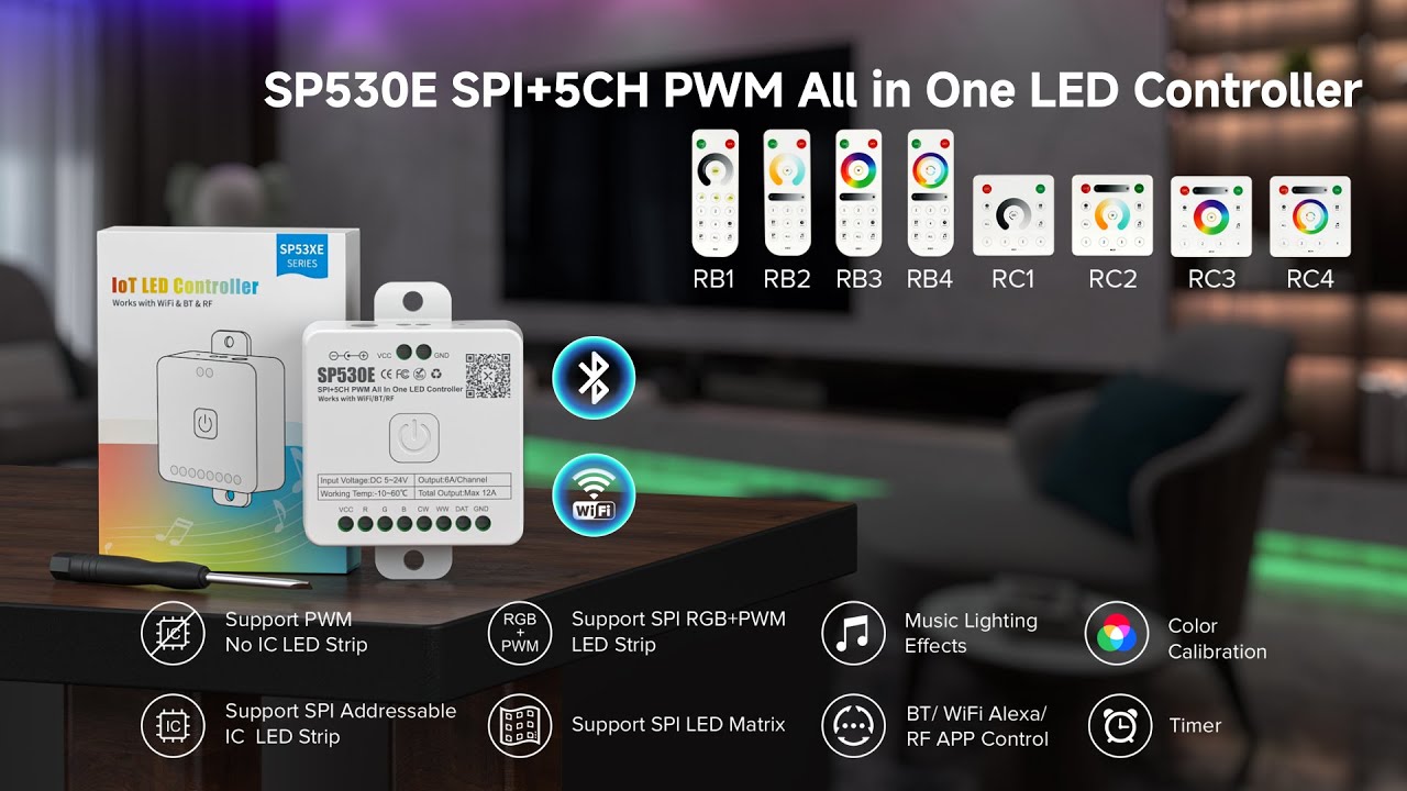 BTF-LIGHTING:  SP530E All In One WIFI/Bluetooth/RF LED Controller
