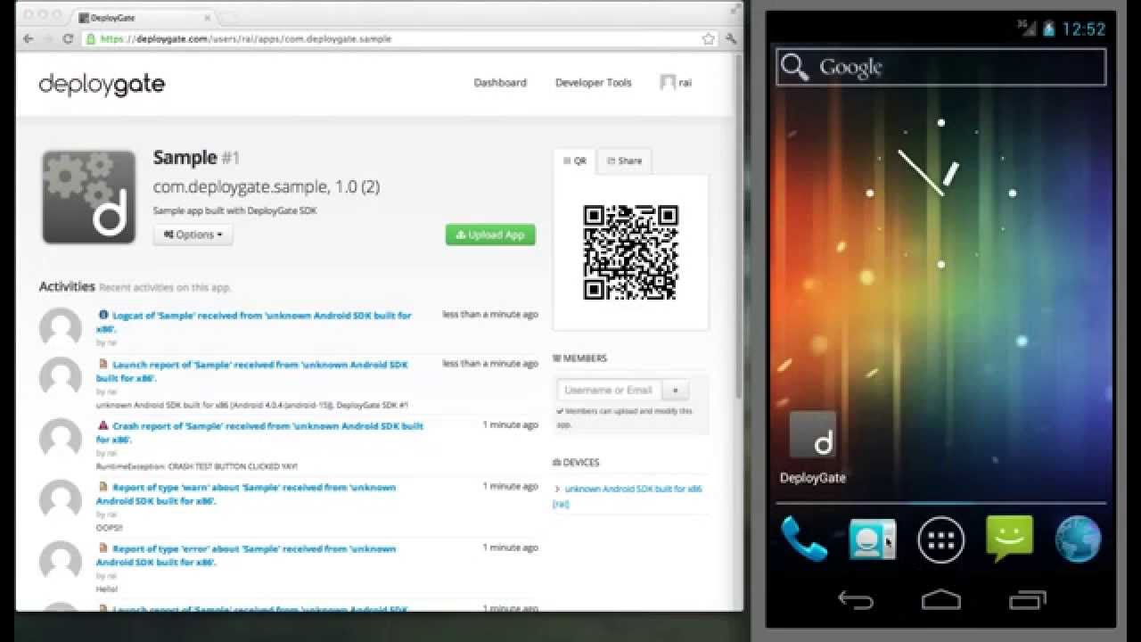 DeployGate screencast demo