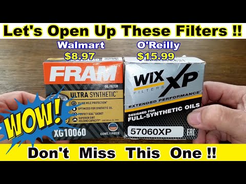 Fram Ultra XG10060 Oil Filter vs. Wix 57060XP Oil Filter Cut Open Comparison