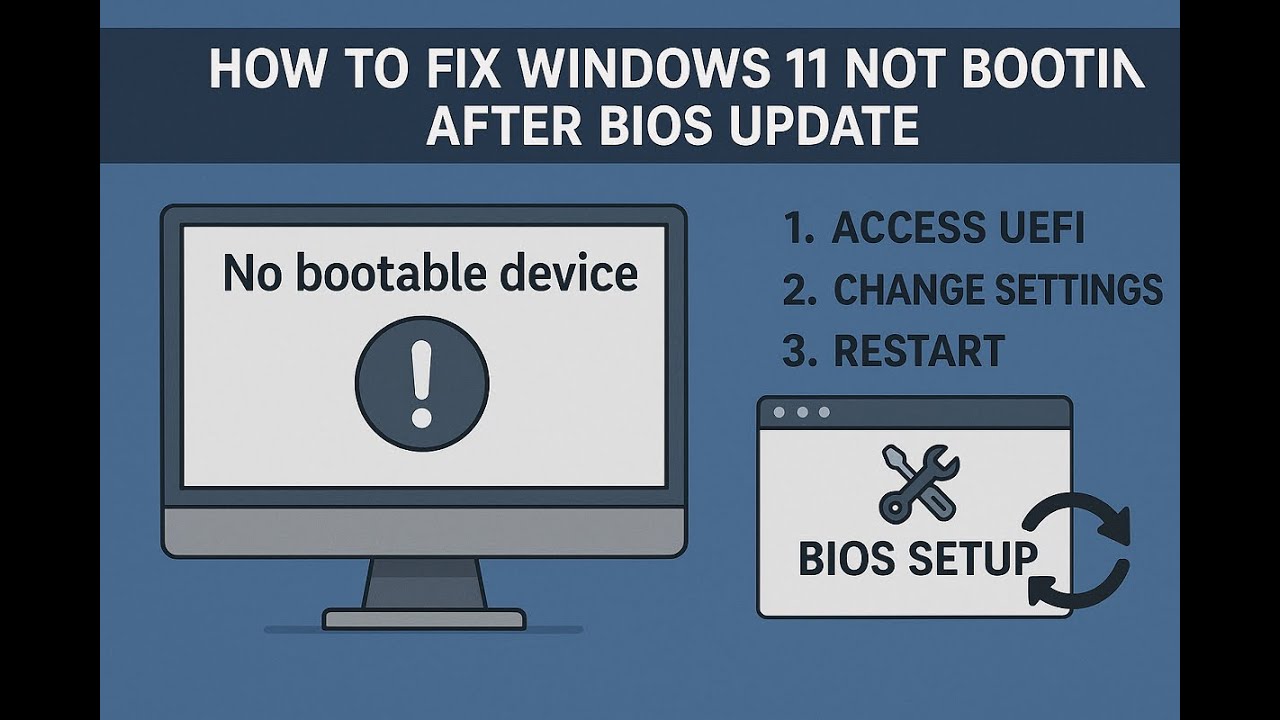 how to fix windows 11 not booting after bios update