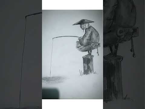 fisherman drawing sketch