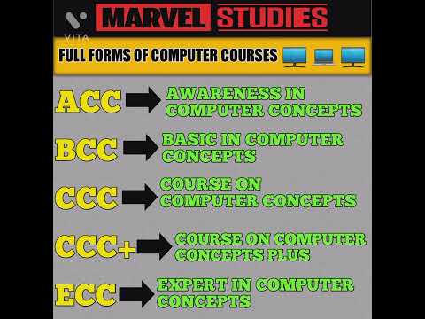 Full Forms of Computer Coursesπ₯ ACC BCC CCC CCC+ ECC BASIC COMPUTER COURSE by Marvel Studies #shorts