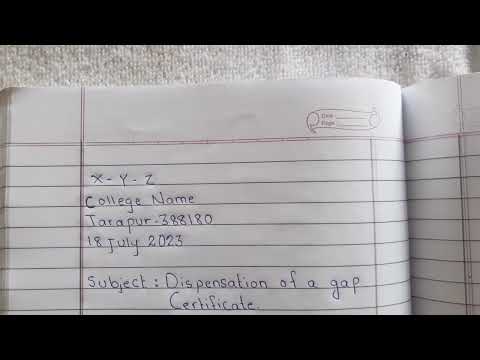 Letter For Gap Certificate || Letter Writing In English || Gap