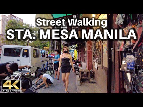 Simple Local Scenes from STA MESA MANILA Philippines - Walking Tour [4K]