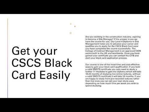 CSCS Black Card Requirements