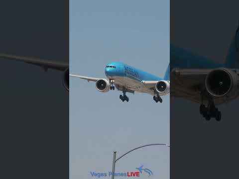 ALERT! Neat Widebody Korean Air 777 Dazzling New Livery! #b777 #koreanair #lasvegas #planespotting