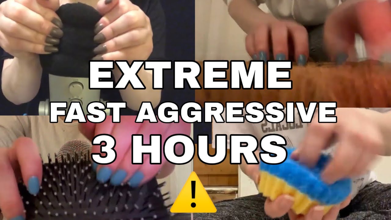 ASMR | 3 HOURS of EXTREMELY Fast Aggressive ASMR for Sleep Study Background | No Talking