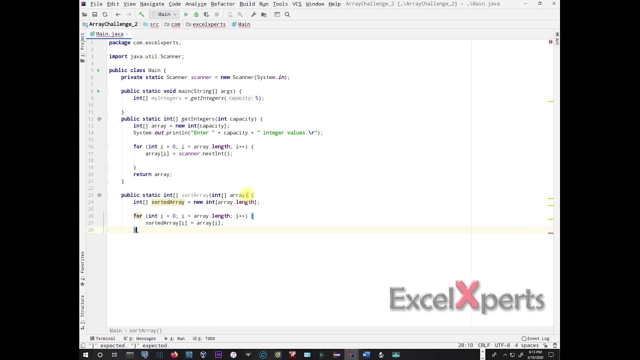 Java Array Sort     - Michael Pomeroy