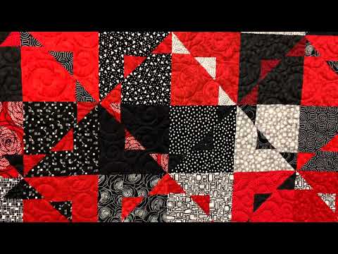 "Kira" Black, Red, and White Geometric Quilt Kit