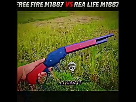 Free Fire M1887 vs Real M1887 ⚔️ | Kaun Hai Real King? 👑#shorts #freefire #freefirebrasil #short