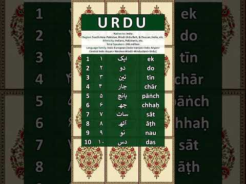 NUMBERS IN THE URDU LANGUAGE