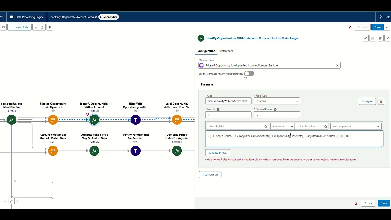 Modifying Data Processing Engine to account for Opportunity Line Schedules