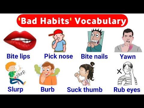 English Vocabulary : Bad Habits in English | vocabulary with sentence | listen and practice