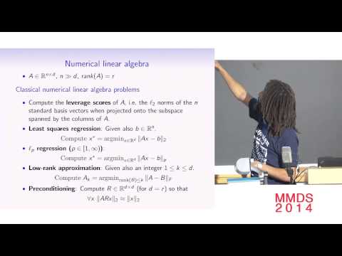 Dimensionality reduction via sparse matrices; Jelani Nelson