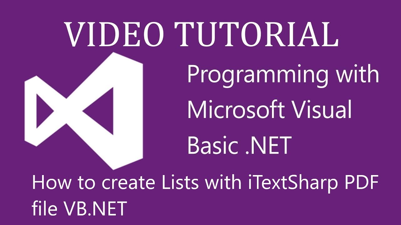 Creating with lists in itextsharp pdf file VB.net