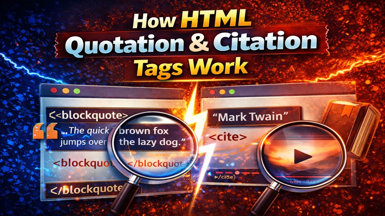 How HTML Quotation & Citation Tags Work  | Tutorial #9