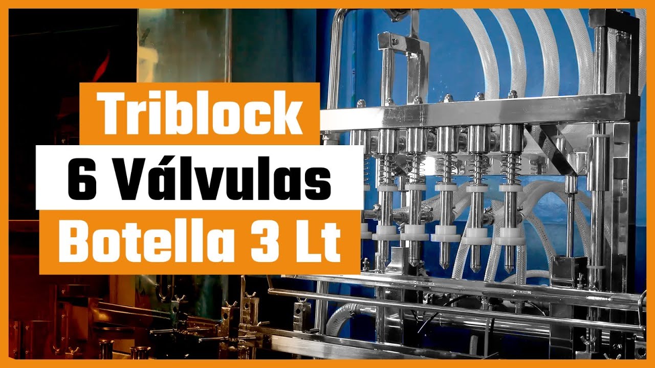 Llenadora de botellas de 3L, Triblock de 6 Válvula