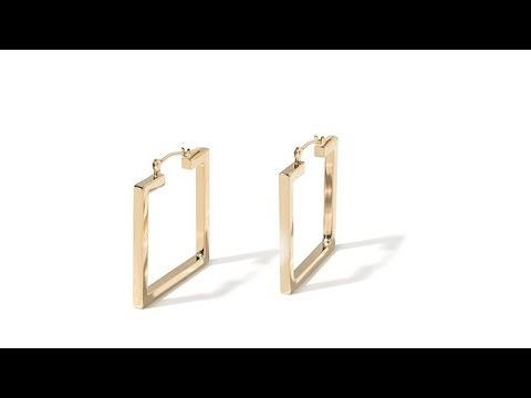 Sevilla Gold 14K Polished Square Hoop Earrings