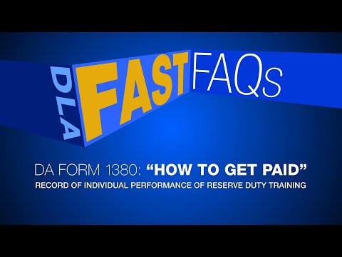 DLA Fast FAQs DA Form 1380, How to Get Paid (Open Captioned)