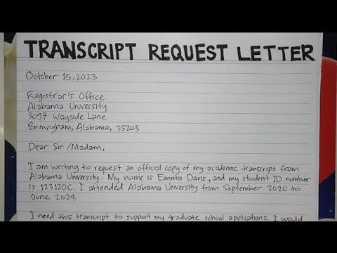 How To Write A Transcript Request Letter Step by Step Guide | Writing Practices