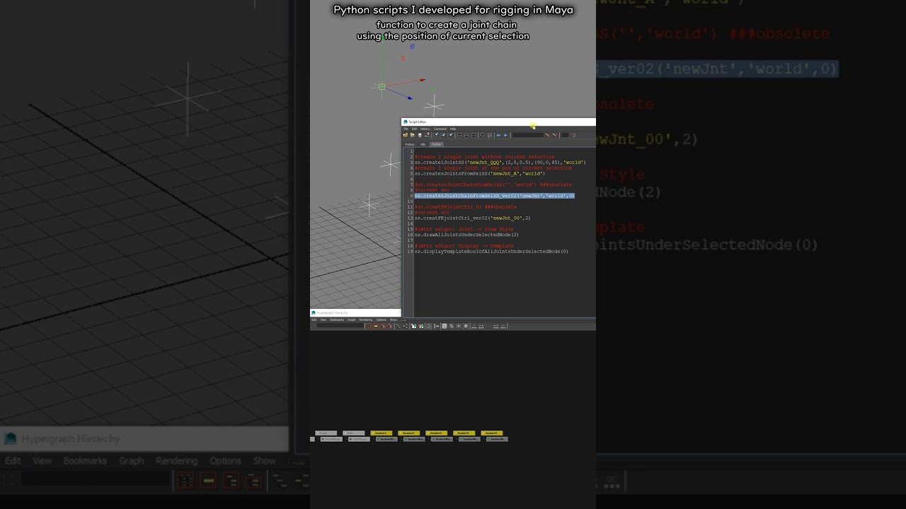 Python script I developed for rigging in Maya : creating a joint chain