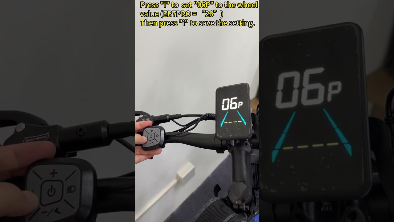 #ebike How to lift the speed limiter? Set 06P to 28 and 08P to max 62MPH.