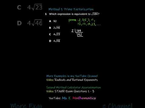 STAAR Released Exam May 2021 | Question 1: Simplify Square Roots