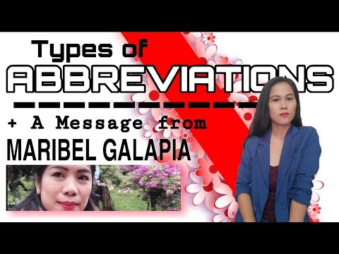 TYPES OF ABBREVIATIONS: INITIALISM, ACRONYM, SHORTENING, CONTRACTION