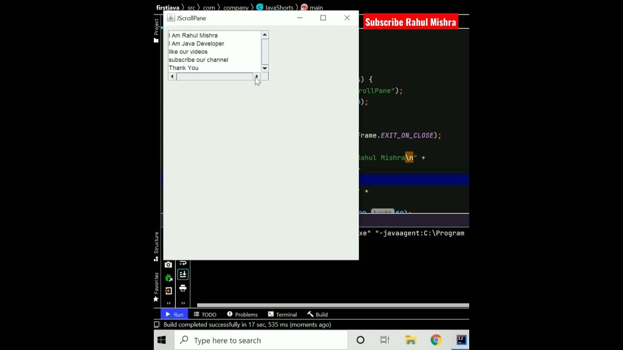 JScrollPane In Java #shorts #java