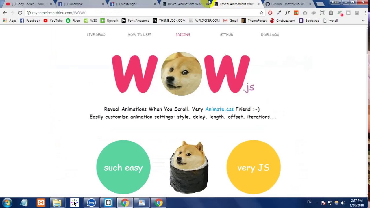 How to use wow.js and Animate.css  plugins ?