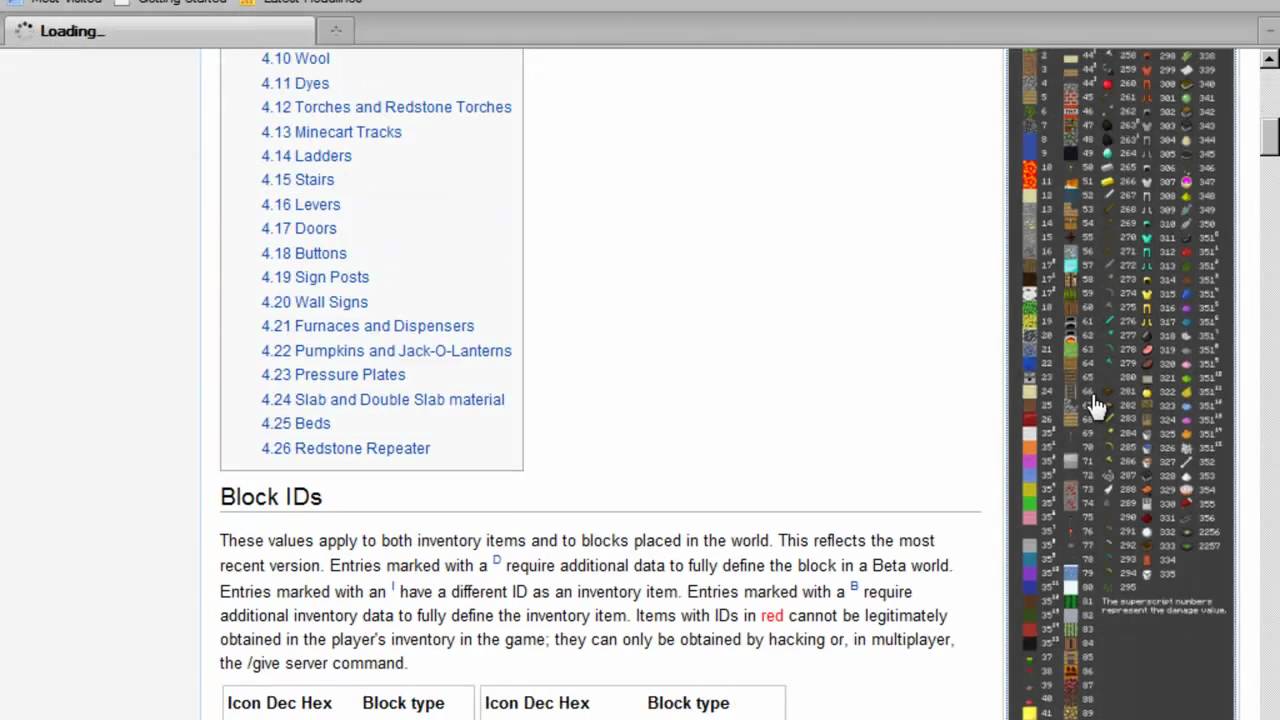 Minecraft Item ID