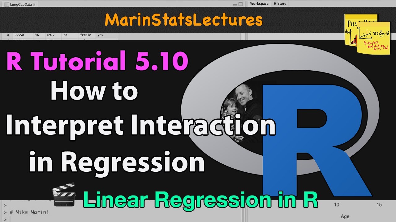 Interpreting Interaction in Linear Regression with R | R Tutorial 5.10 | MarinStatsLectures