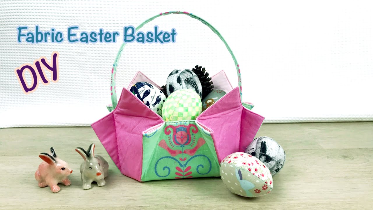 Fabric Easter Basket tutorial|Easter Basket diy|patchwork quilt easter basket tutorial