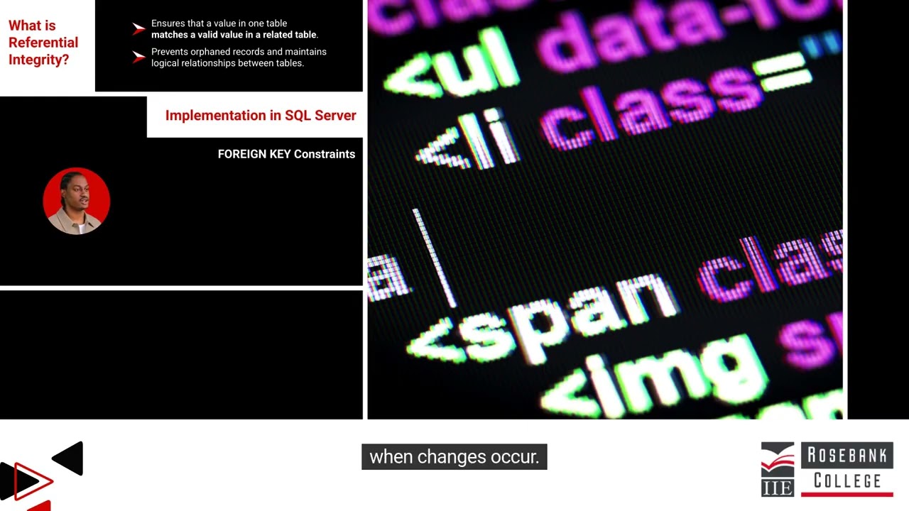 Implementing referential integrity in SQL server (LU5/LO4)