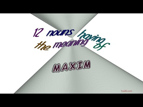 maxim - 13 nouns which mean maxim (sentence examples)