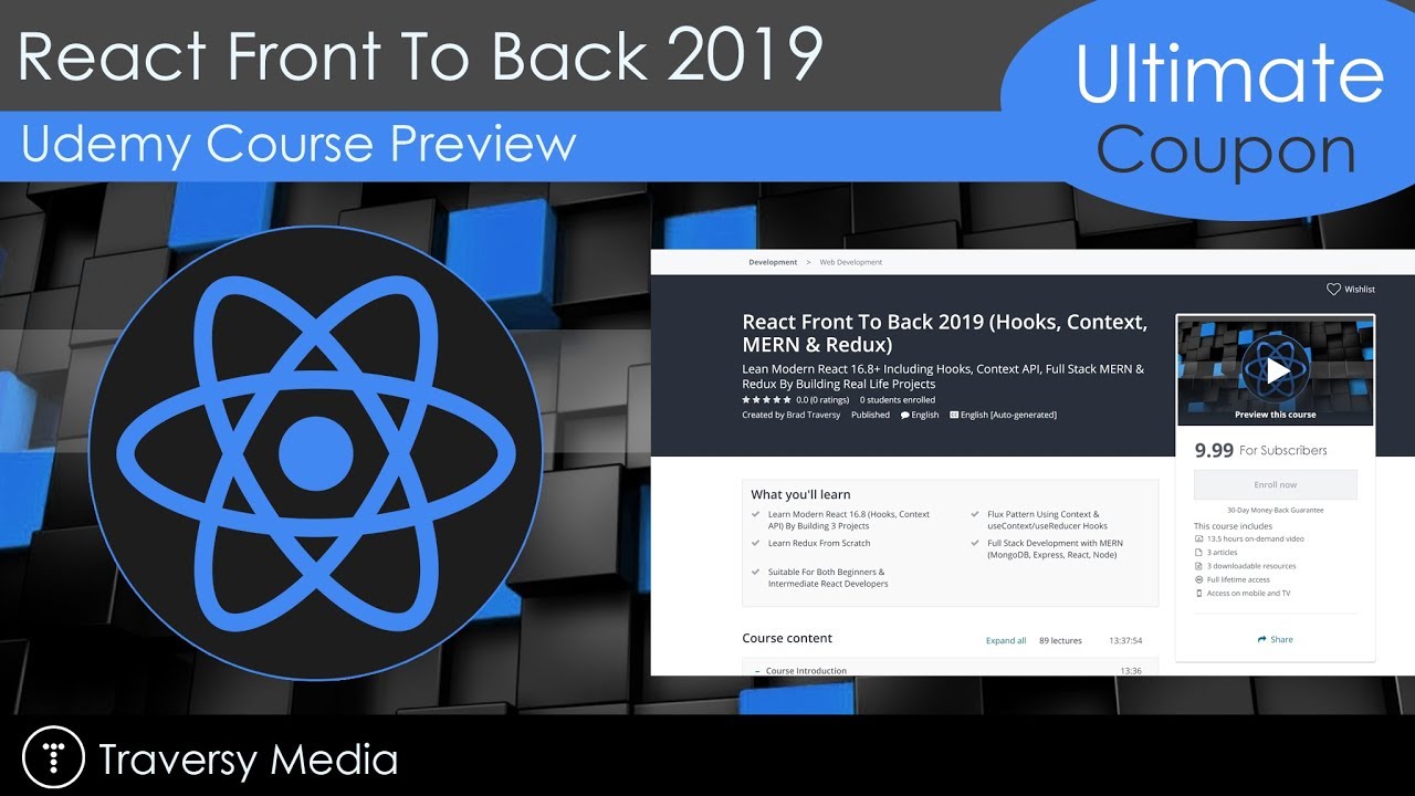 React Front To Back 2019 - New Udemy Course