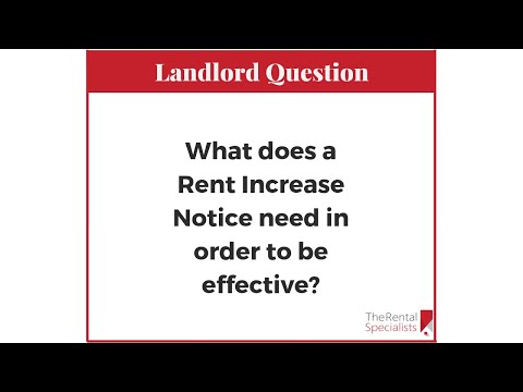 3 things a Rent Increase Notice requires