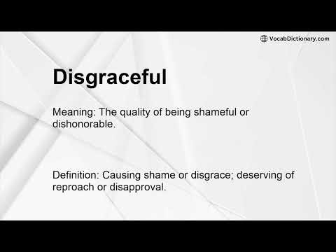 Disgraceful Meaning