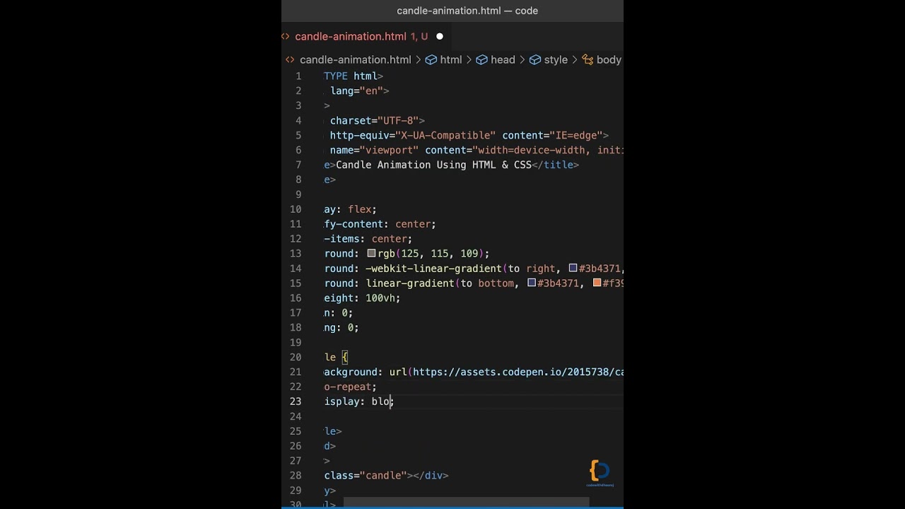 Candle Animation Using HTML & CSS || code on my github account #shorts #html #css #animation #viral