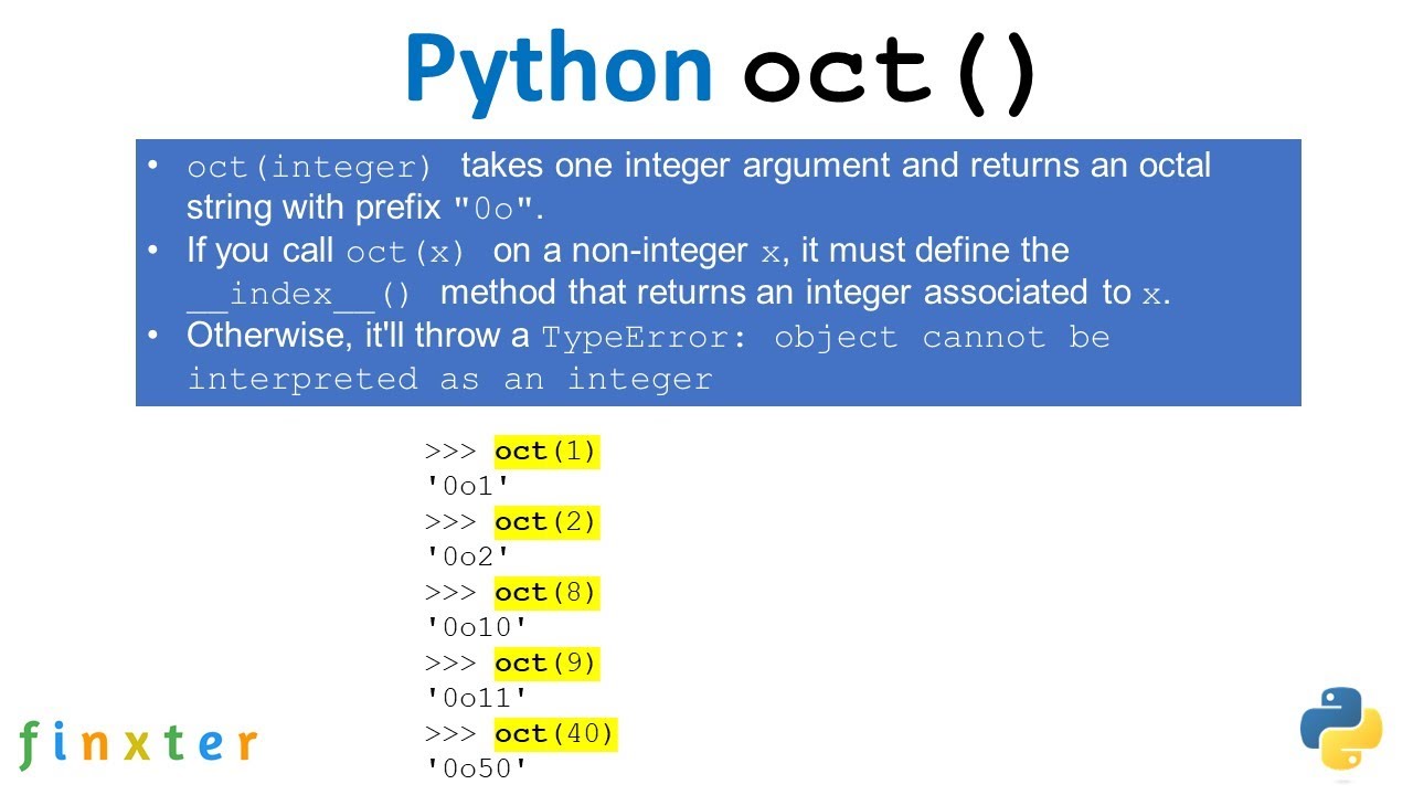 Python oct() Function -- How Does It Work?