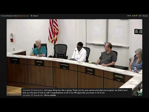 Broadcast of the Lancaster School District Board Meeting