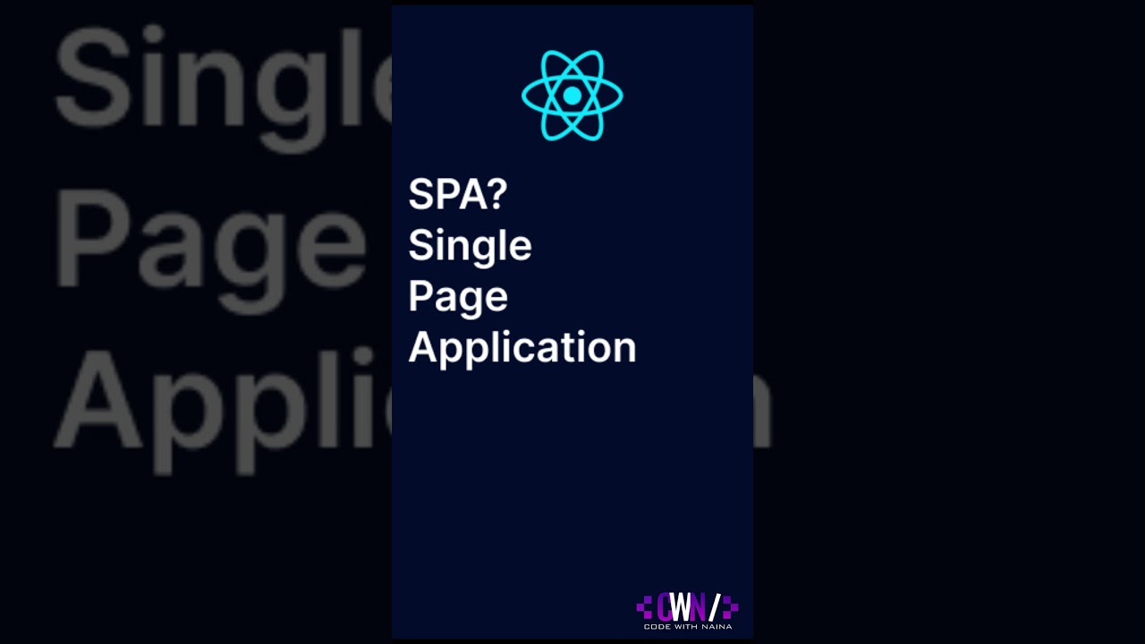Single Page Application  #reactjstutorial #programming #reactfrontend #javascriptframework  #coding