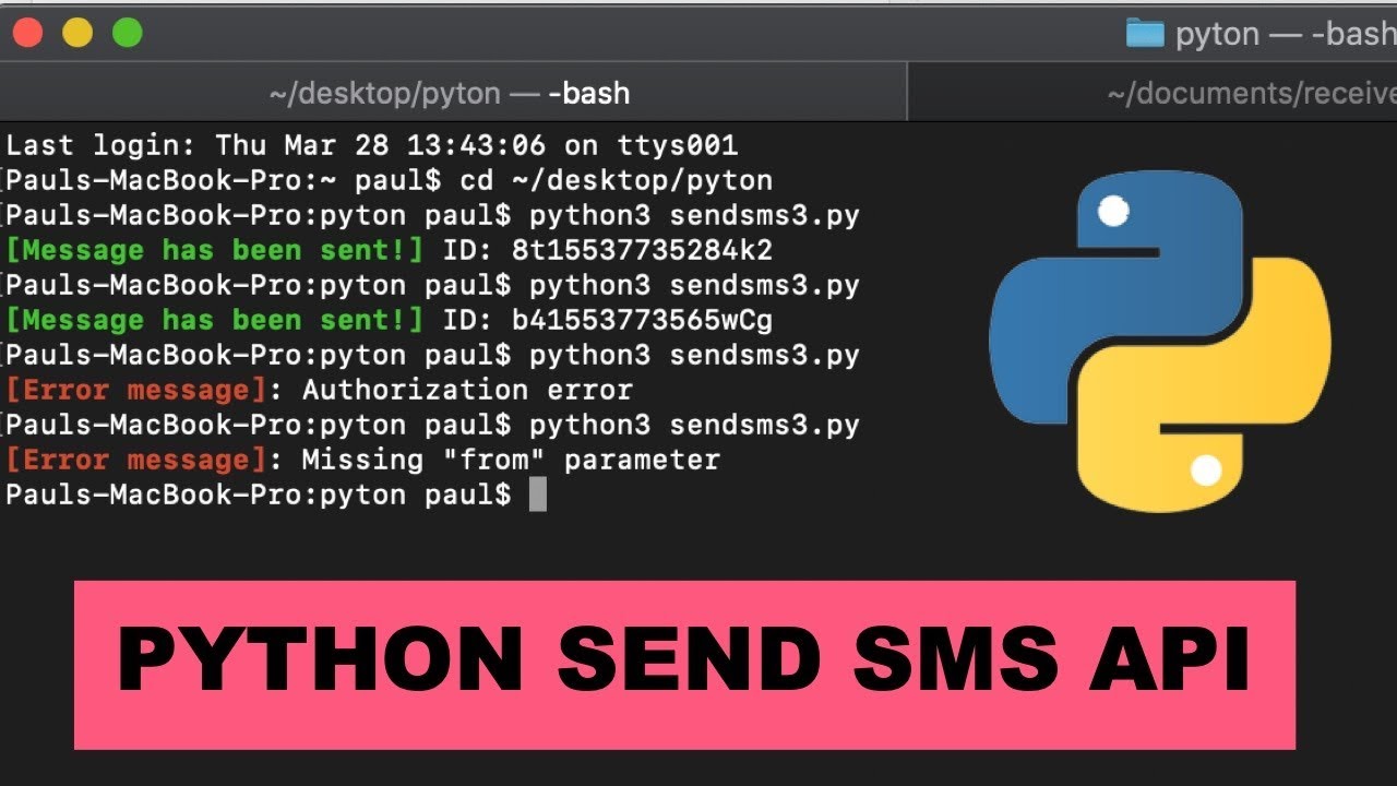 Python SMS API. Send text messages using python
