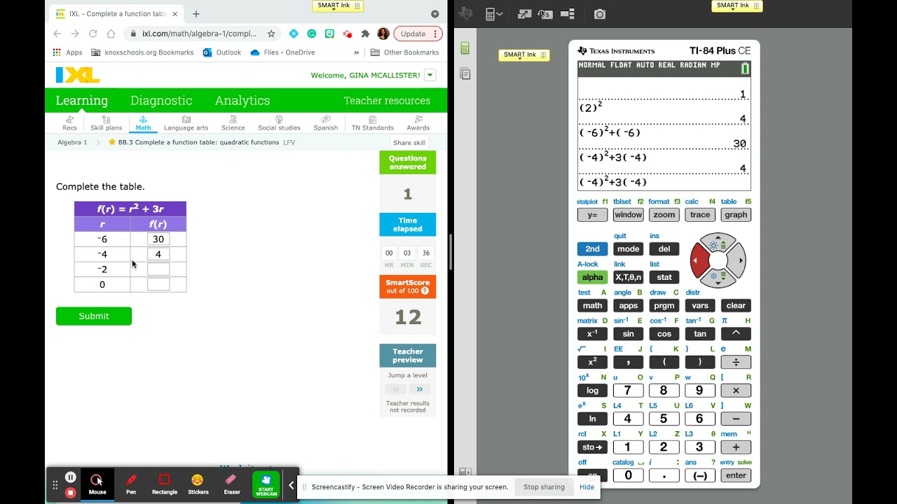 IXL BB.3 Complete a function table